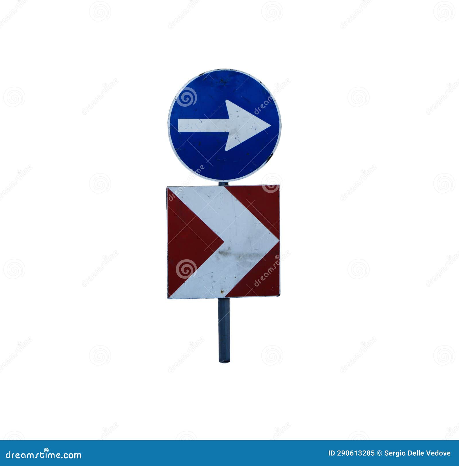 Mandatory direction sign stock image. Image of regulation - 290613285