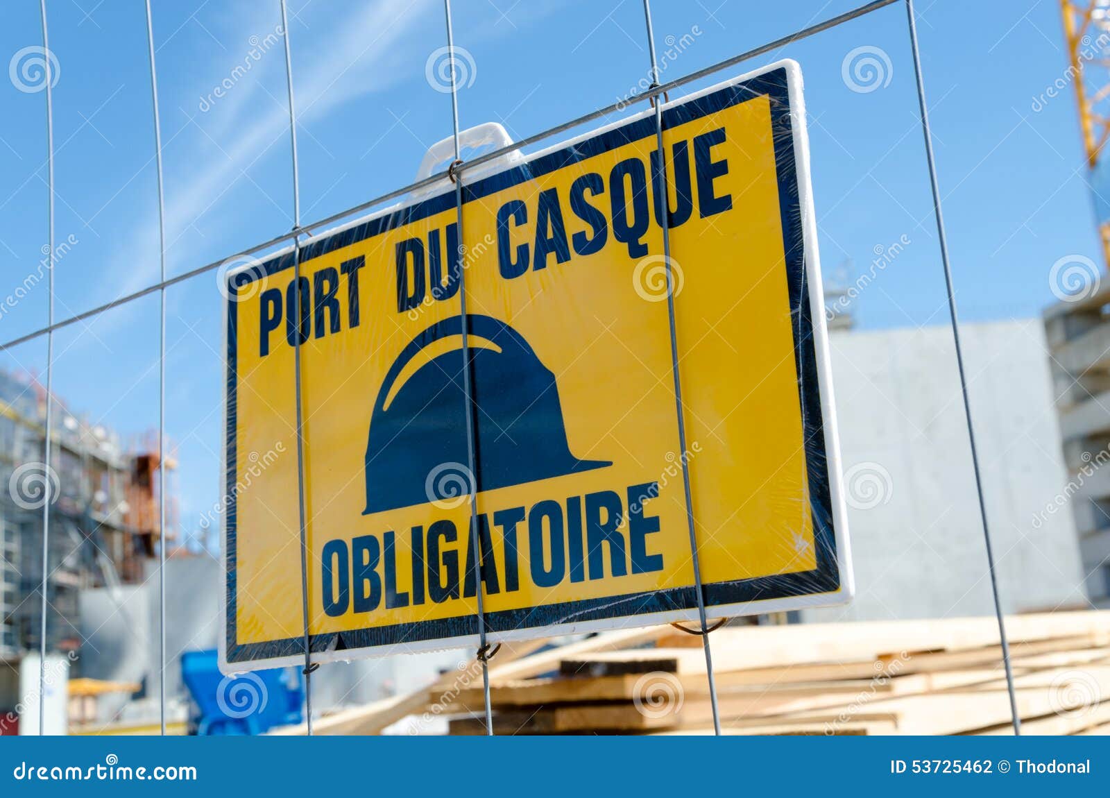 Mandatory helmet sign stock photo. Image of work, health - 53725462