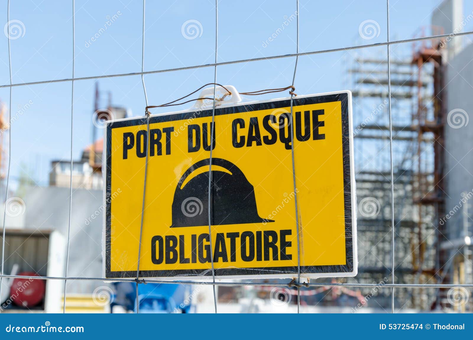 Mandatory helmet sign stock photo. Image of protection - 53725474