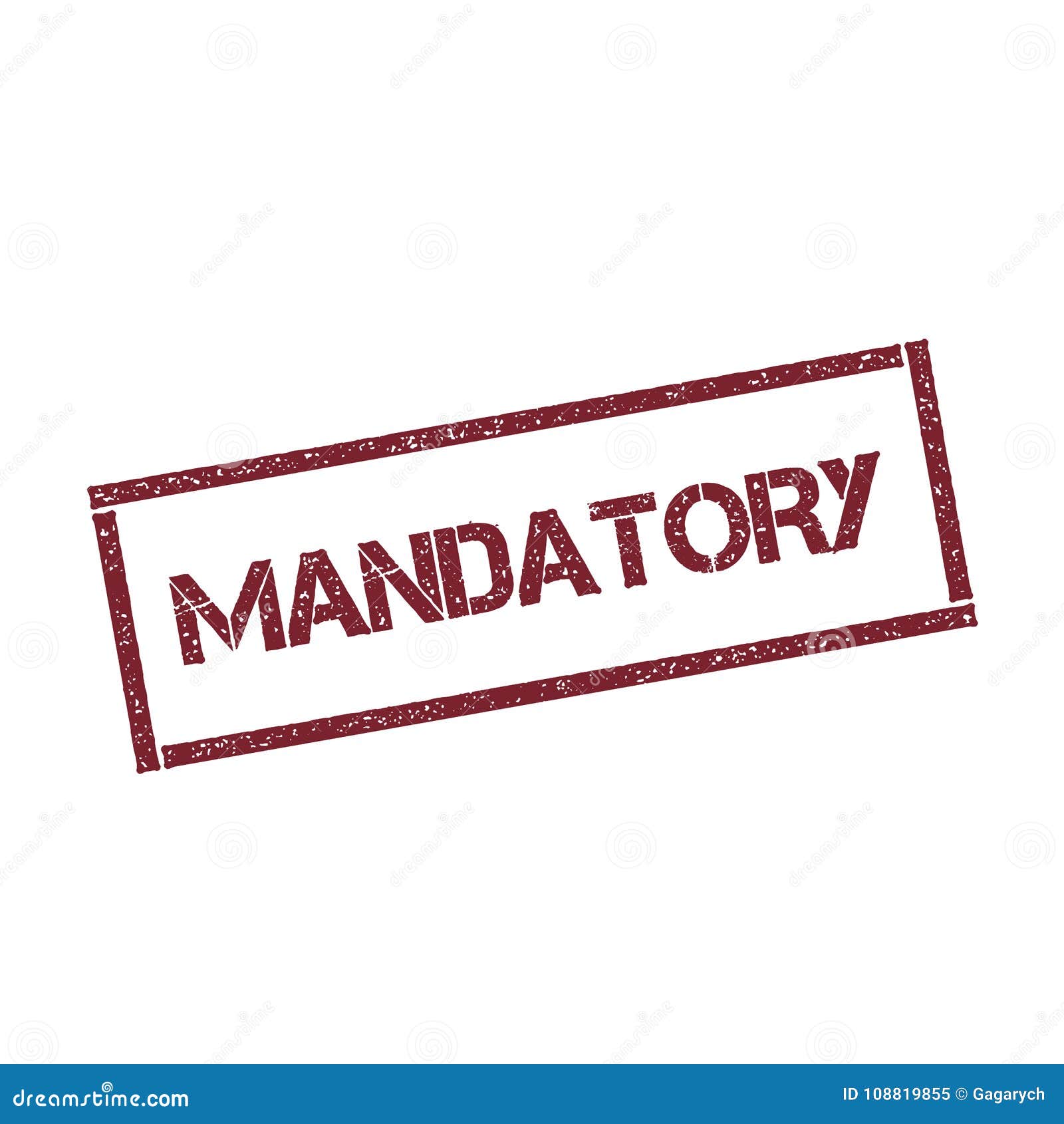 MANDATORY Distressed Red Stamp. Stock Image | CartoonDealer.com #103292191