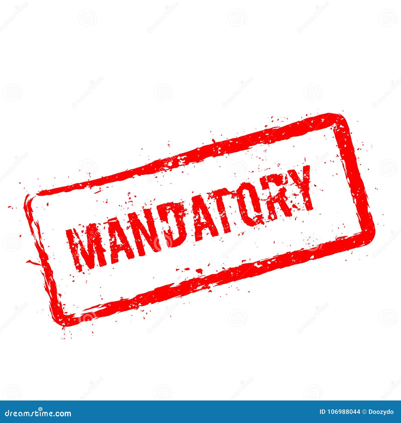 Mandatory Red Rubber Stamp Isolated on White. Stock Vector ...