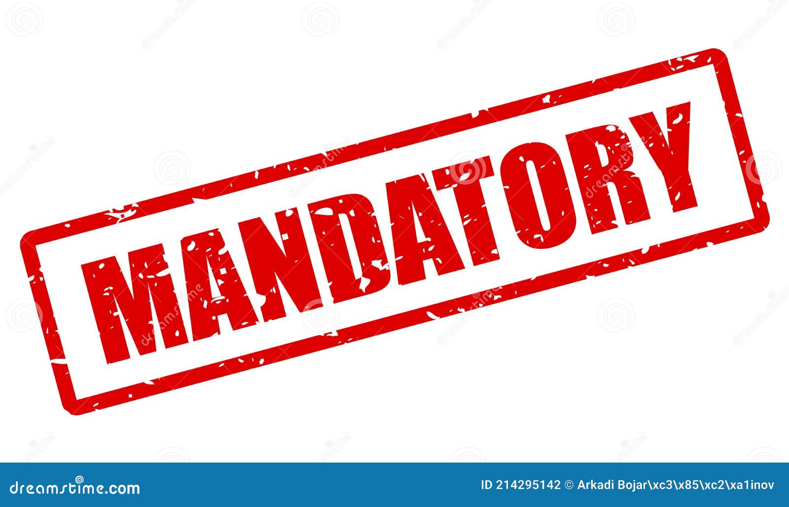 Mandatory rubber stamp stock vector. Illustration of control - 214295142