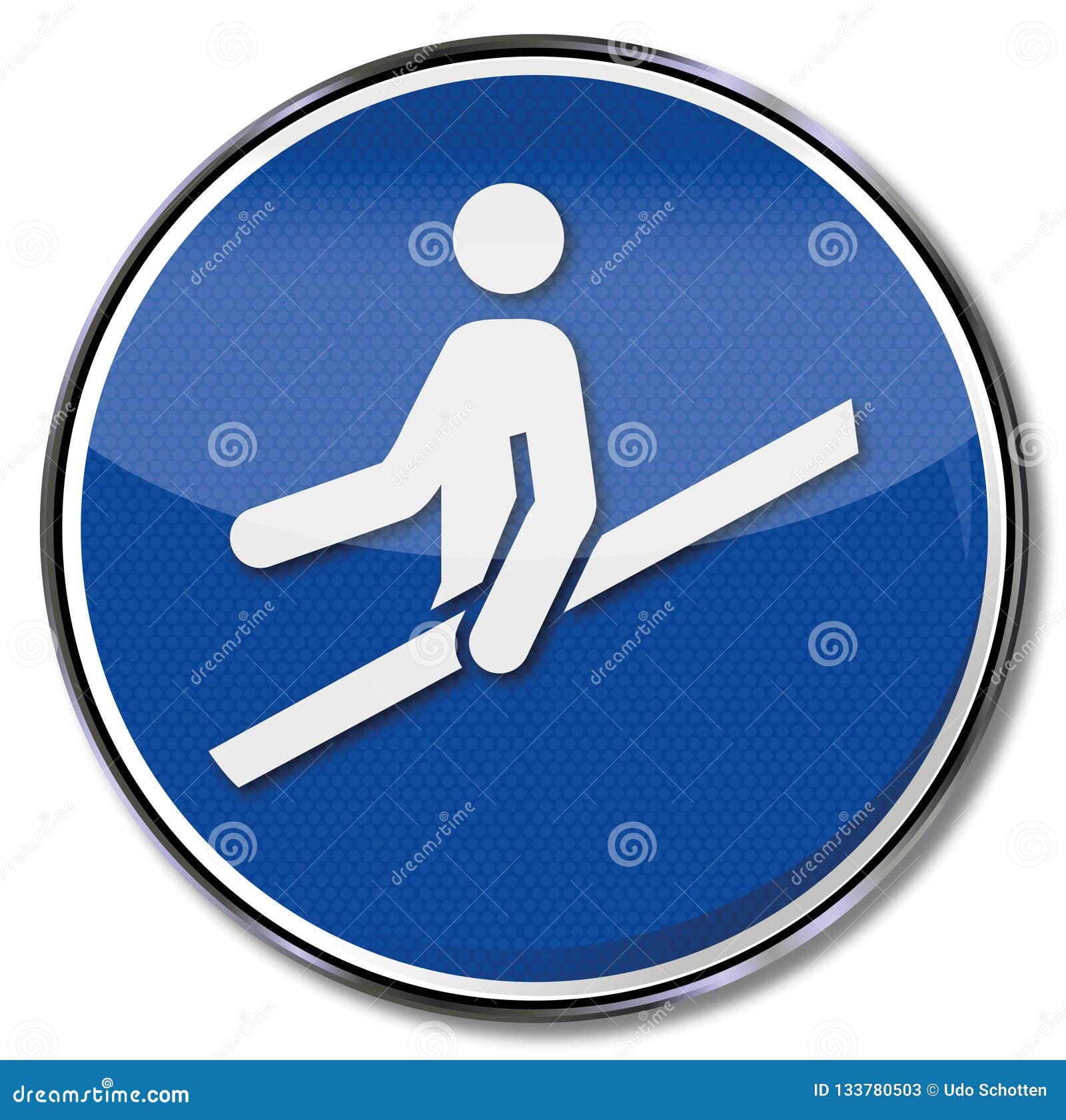 Caution Use Handrail Symbol Sign,Vector Illustration, Isolated On White ...