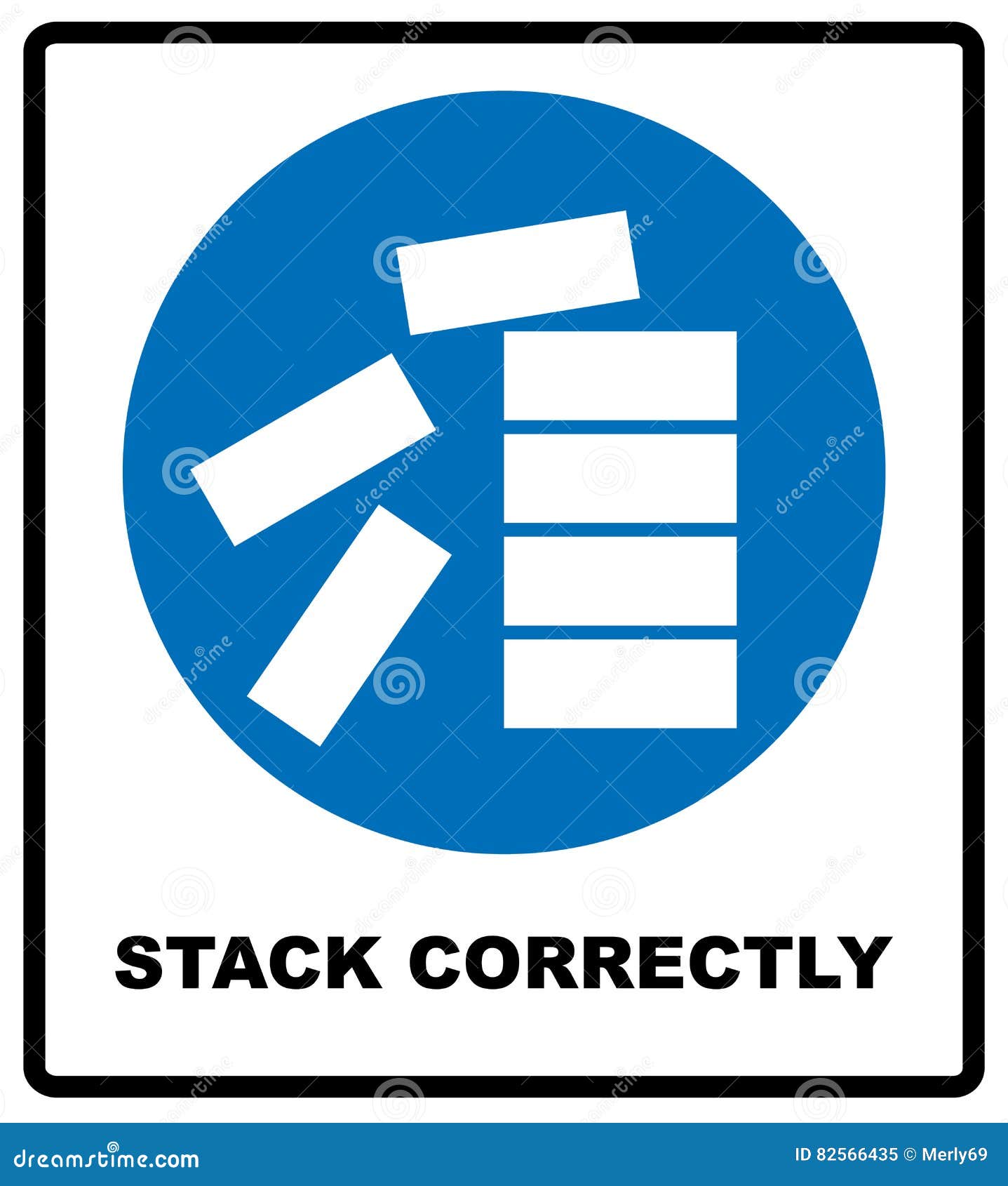 Mandatory Stack Correctly Sign Stock Vector - Illustration of crates ...