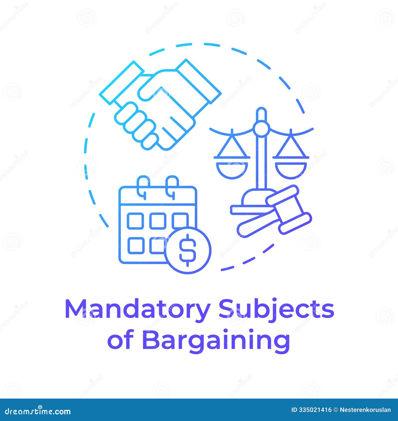 Mandatory Subjects Of Bargaining Multi Color Concept Icon Royalty-Free ...