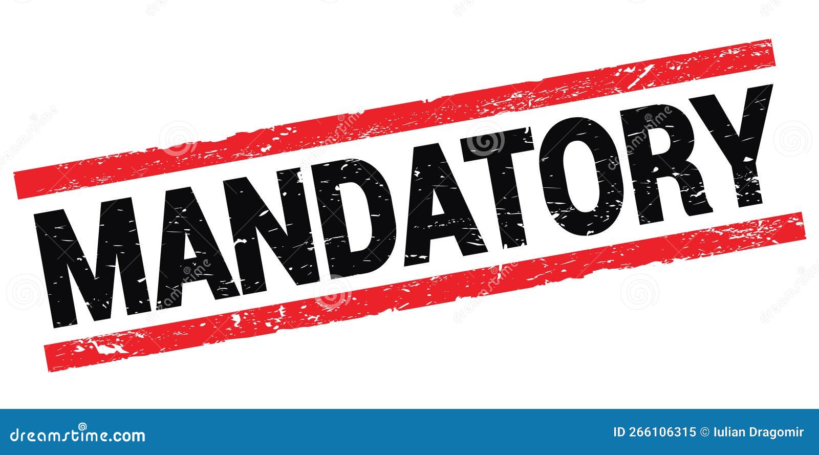 MANDATORY Text on Black-red Rectangle Stamp Sign Stock Illustration ...