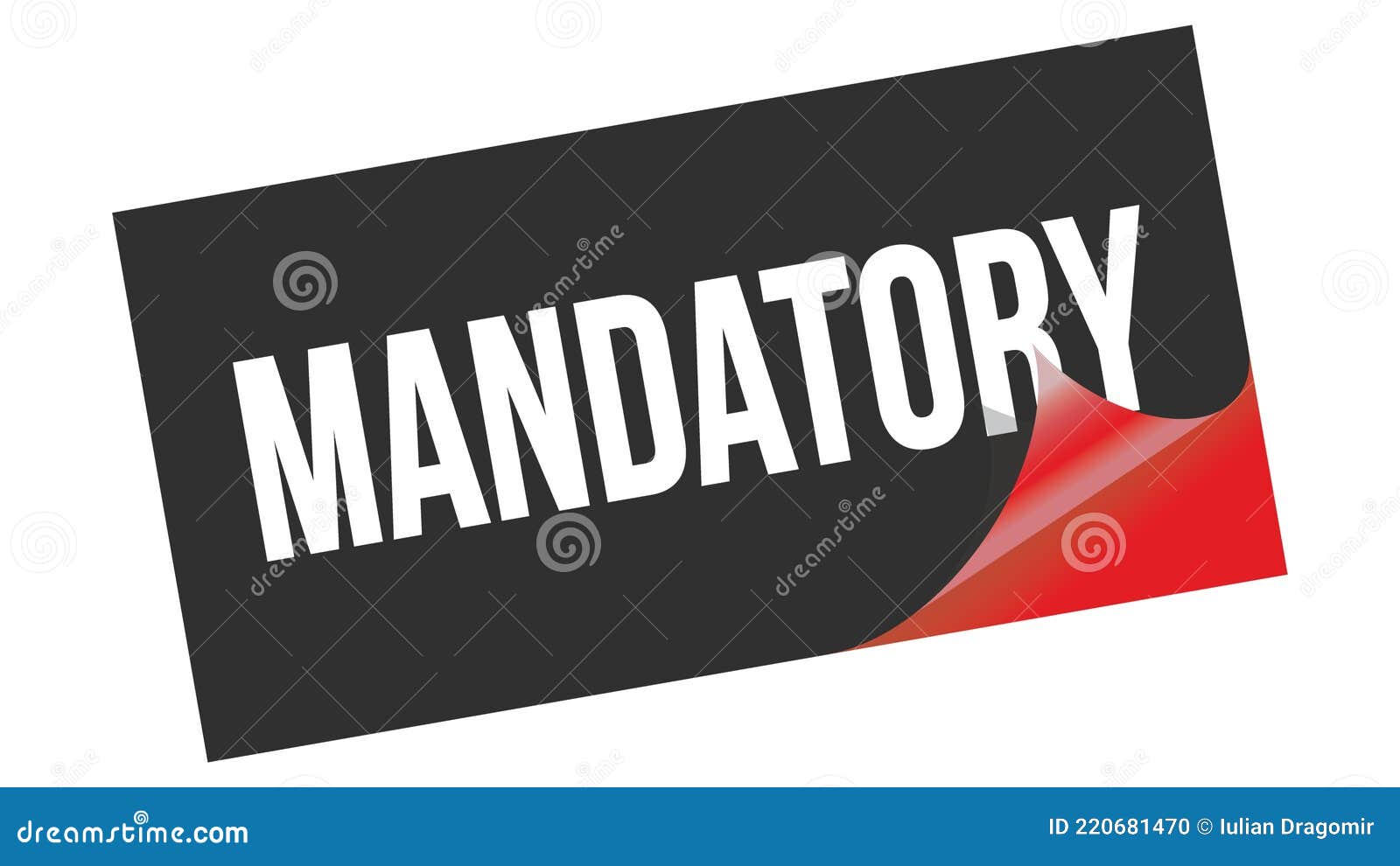 MANDATORY Text on Black Red Sticker Stamp Stock Illustration ...