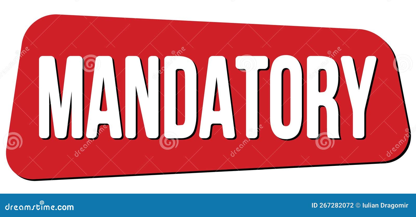 MANDATORY Text on Red Trapeze Stamp Sign Stock Illustration ...