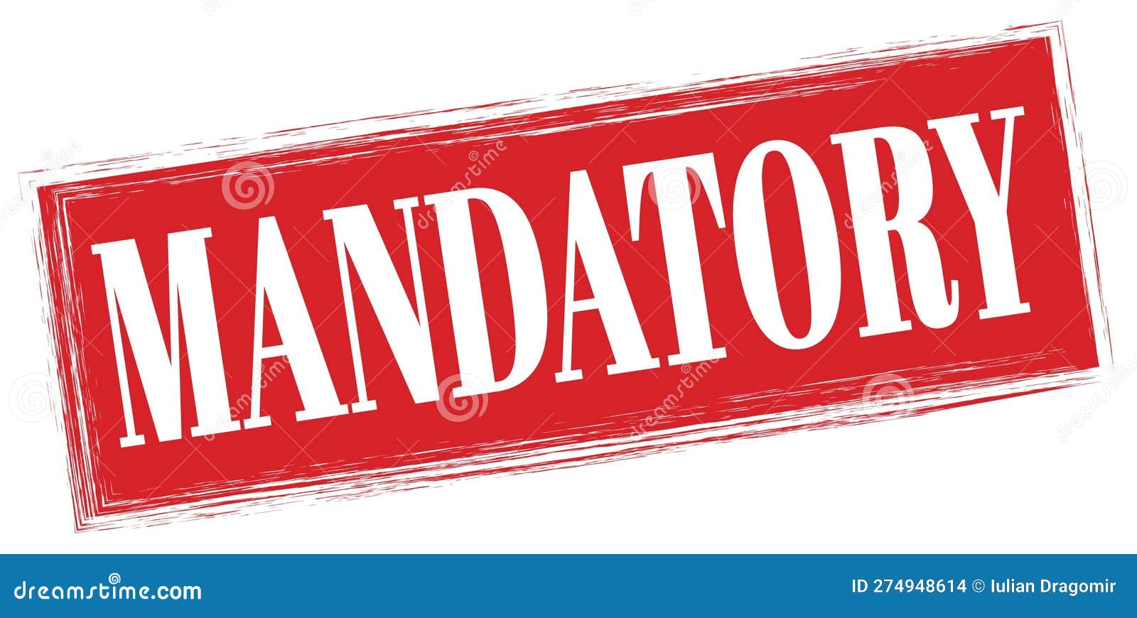 MANDATORY Text Written on Red Stamp Sign Stock Illustration ...