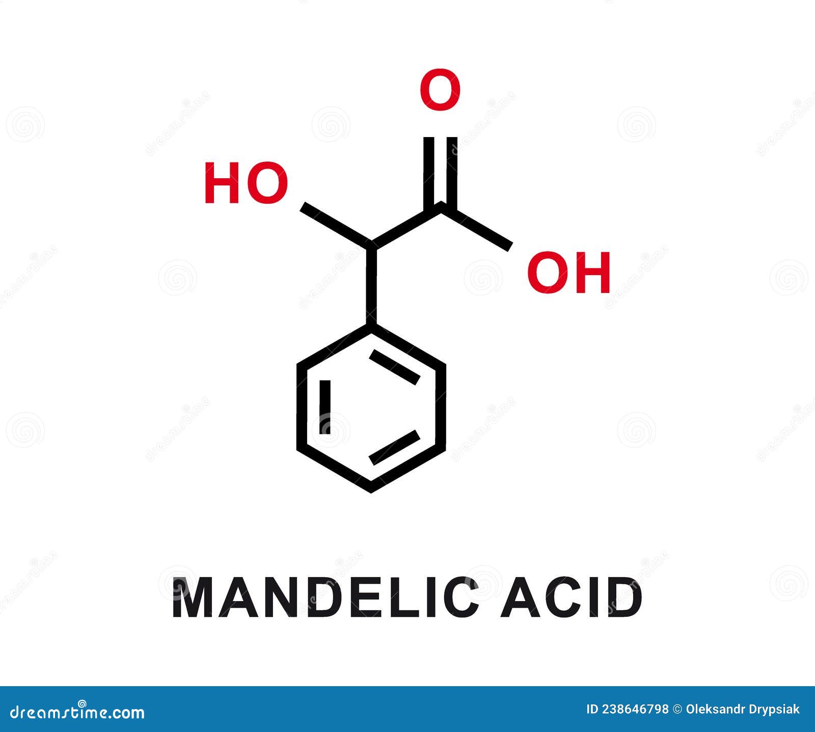 Mandelic Acid. AHA Alphahydroxy Acid. Structural Chemical Formula And ...