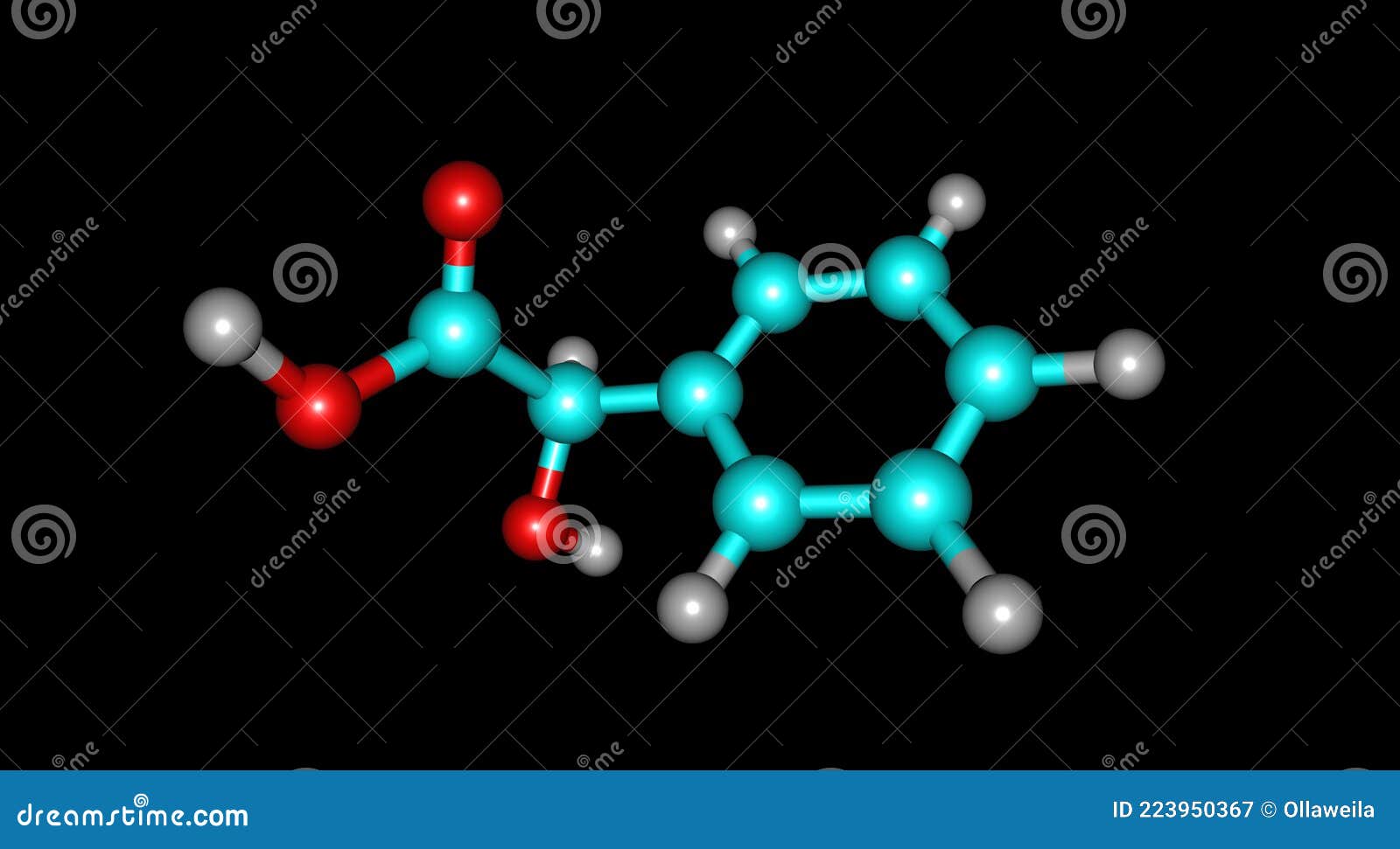 Mandelic Acid Molecular Structure Isolated on Black Stock Illustration ...