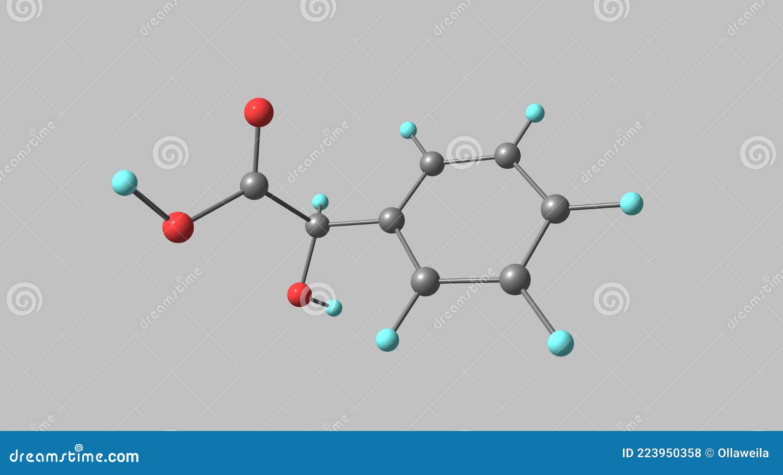 Mandelic Acid Molecular Structure Isolated on Grey Stock Illustration ...