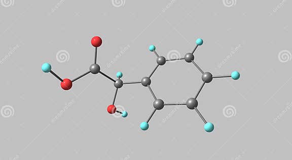 Mandelic Acid Molecular Structure Isolated on Grey Stock Illustration ...