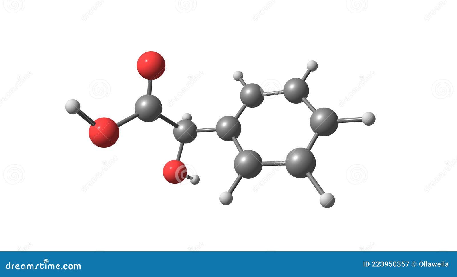 Mandelic Acid Molecular Structure Isolated on White Stock Illustration ...