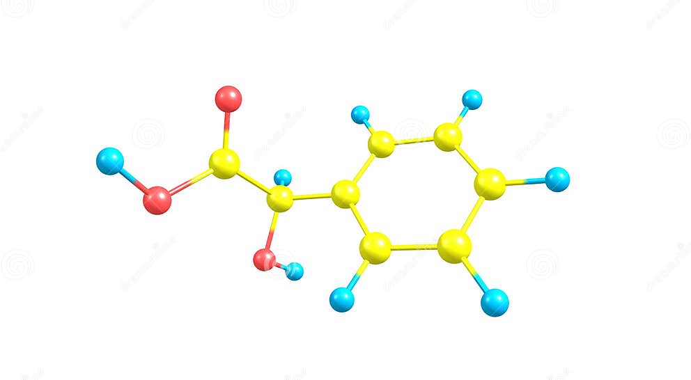 Mandelic Acid Molecular Structure Isolated on White Stock Illustration ...