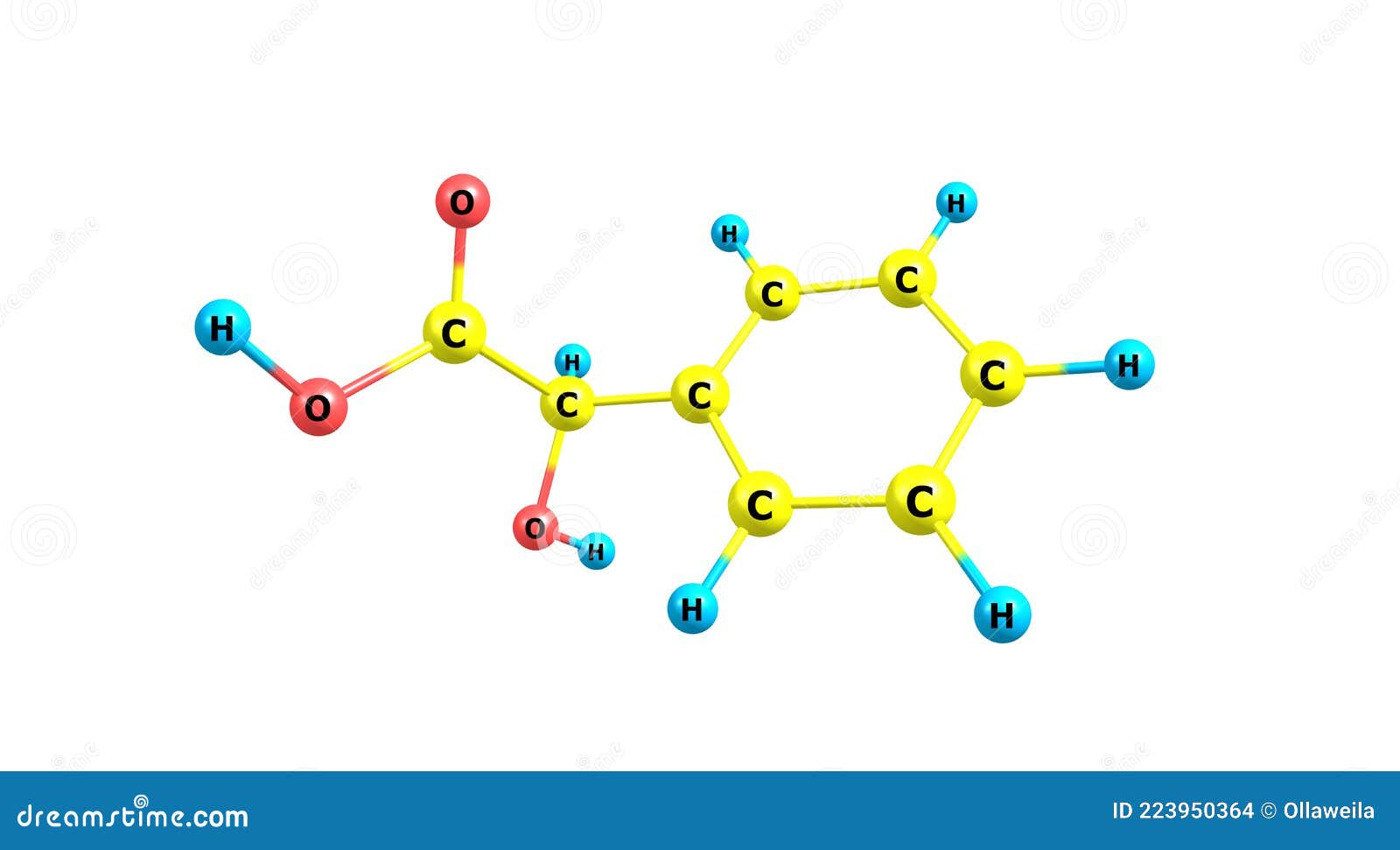 Mandelic Acid Molecular Structure Isolated on White Stock Illustration ...