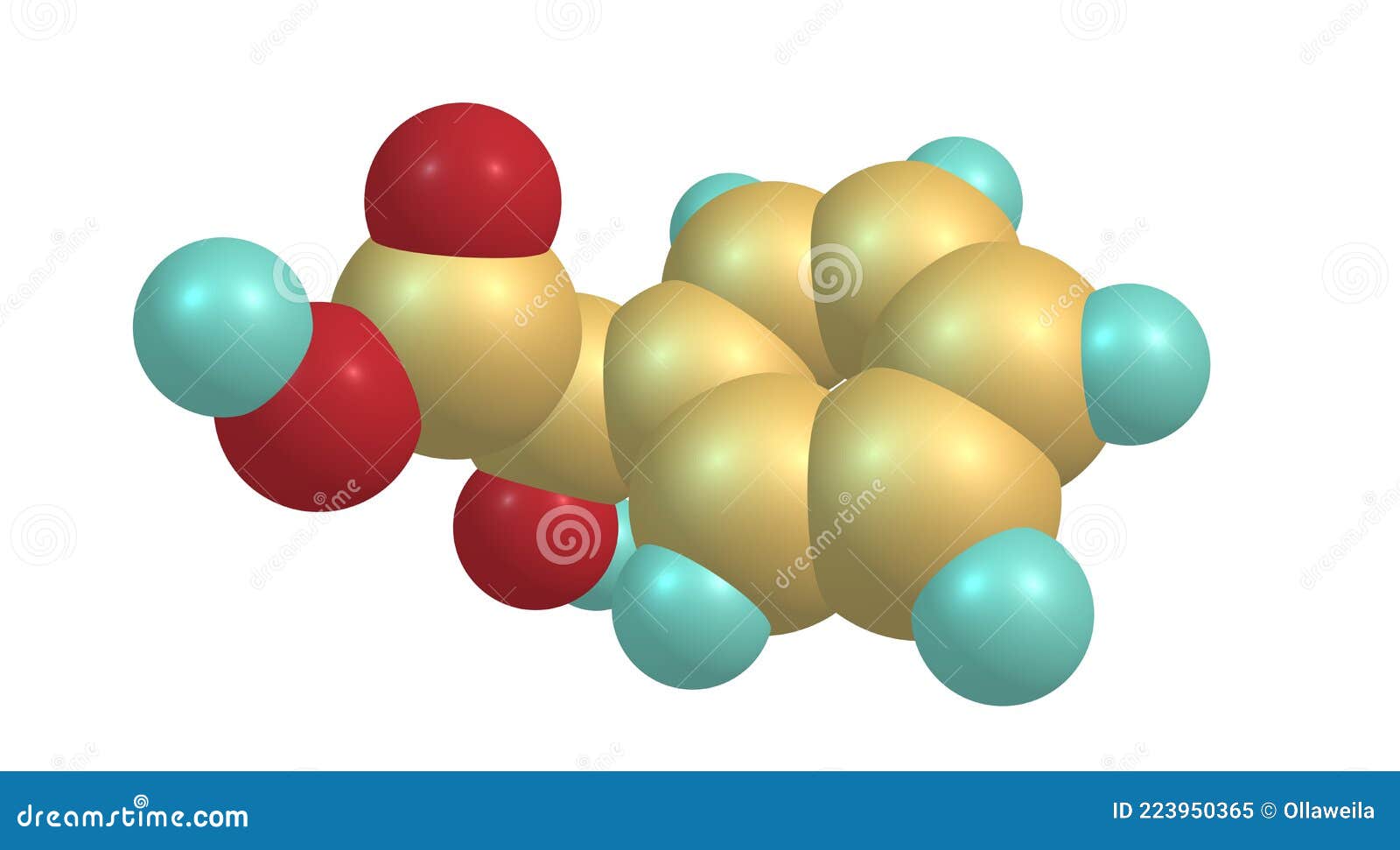 Mandelic Acid Molecular Structure Isolated on White Stock Illustration ...