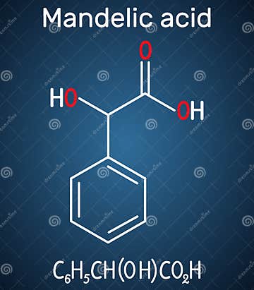 Mandelic Acid Molecule. Structural Chemical Formula and Molecule Stock ...