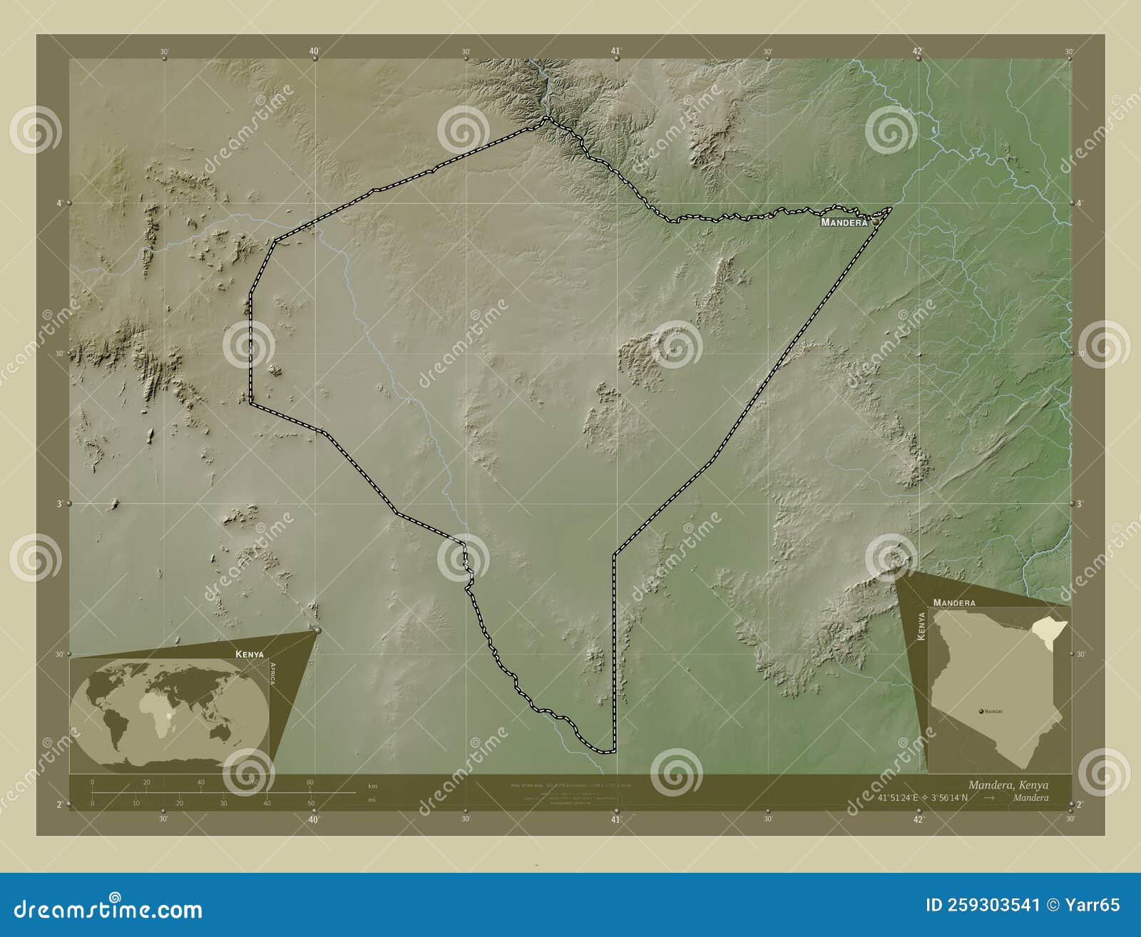 Mandera, Kenya. Wiki. Labelled Points of Cities Stock Illustration ...