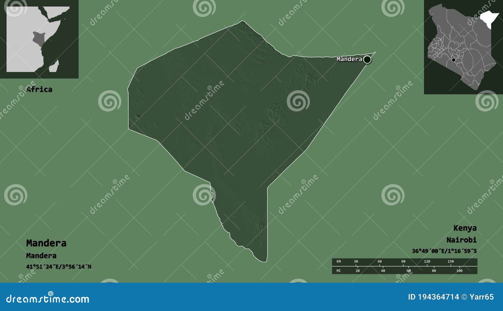 Mandera, County of Kenya,. Previews. Administrative Stock Illustration ...