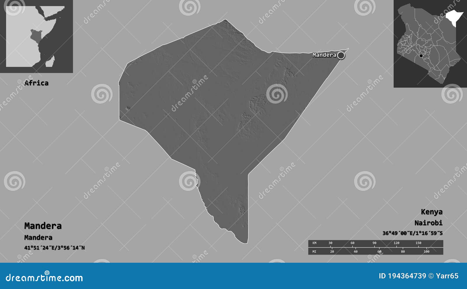 Mandera, County of Kenya,. Previews. Bilevel Stock Illustration ...