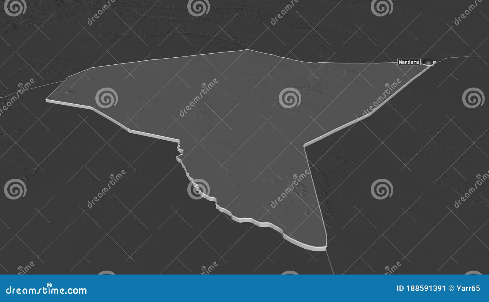 Mandera, Kenya - Extruded with Capital. Bilevel Stock Illustration ...