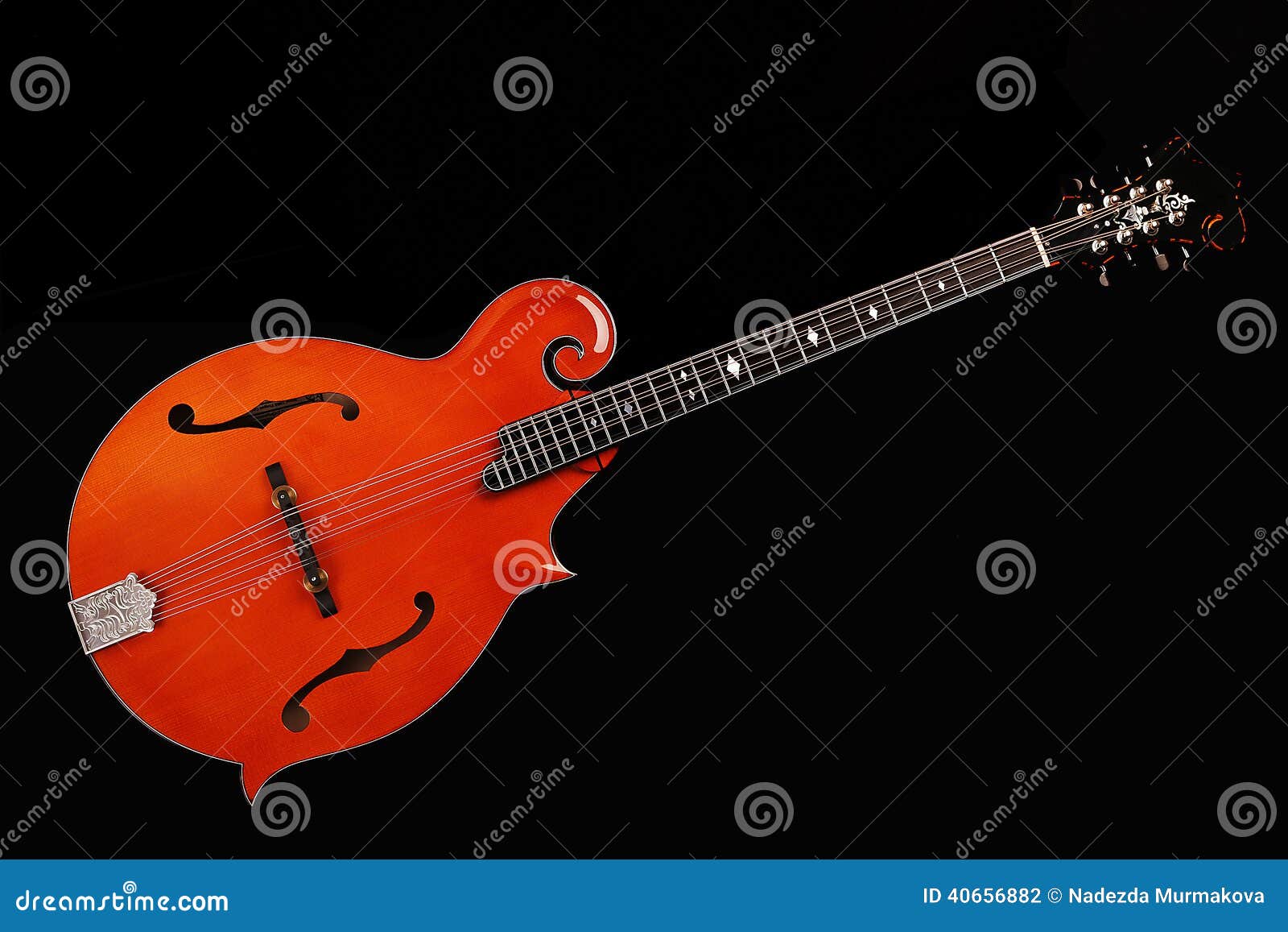 Mandolin on Black Background Stock Photo - Image of festival, note ...