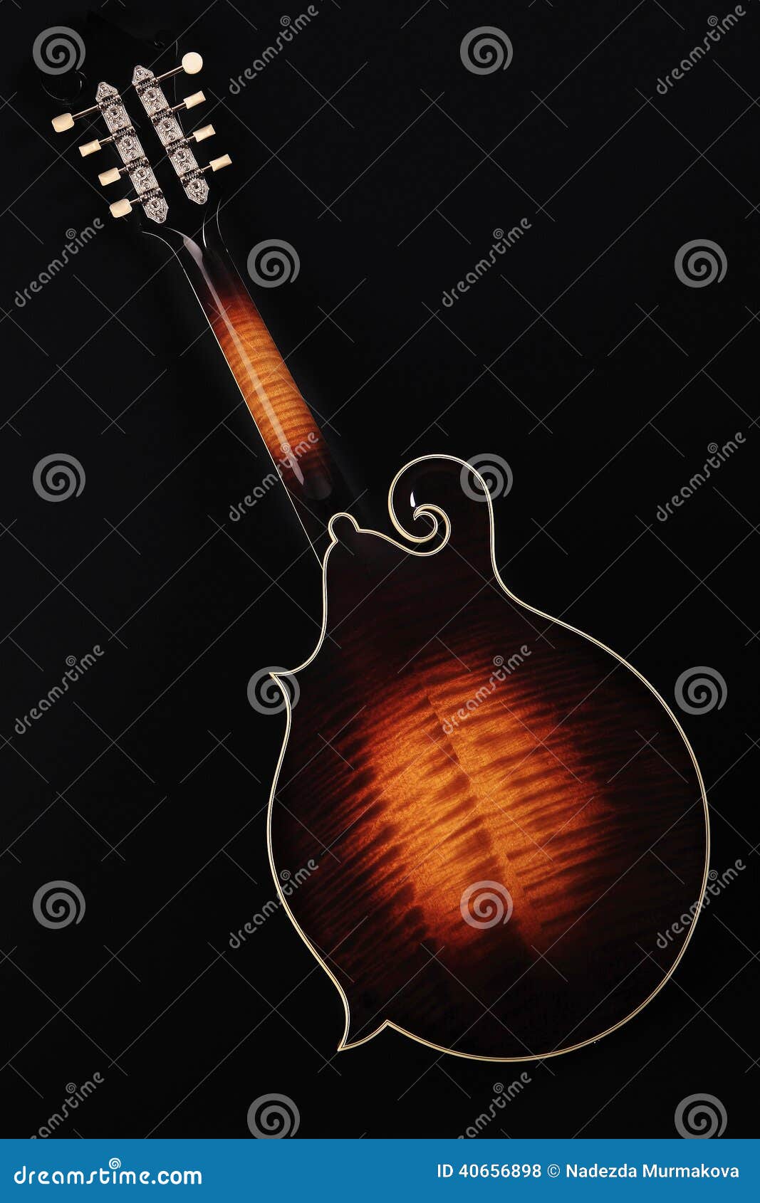 Mandolin on Black Background Stock Photo - Image of rustic, melody ...