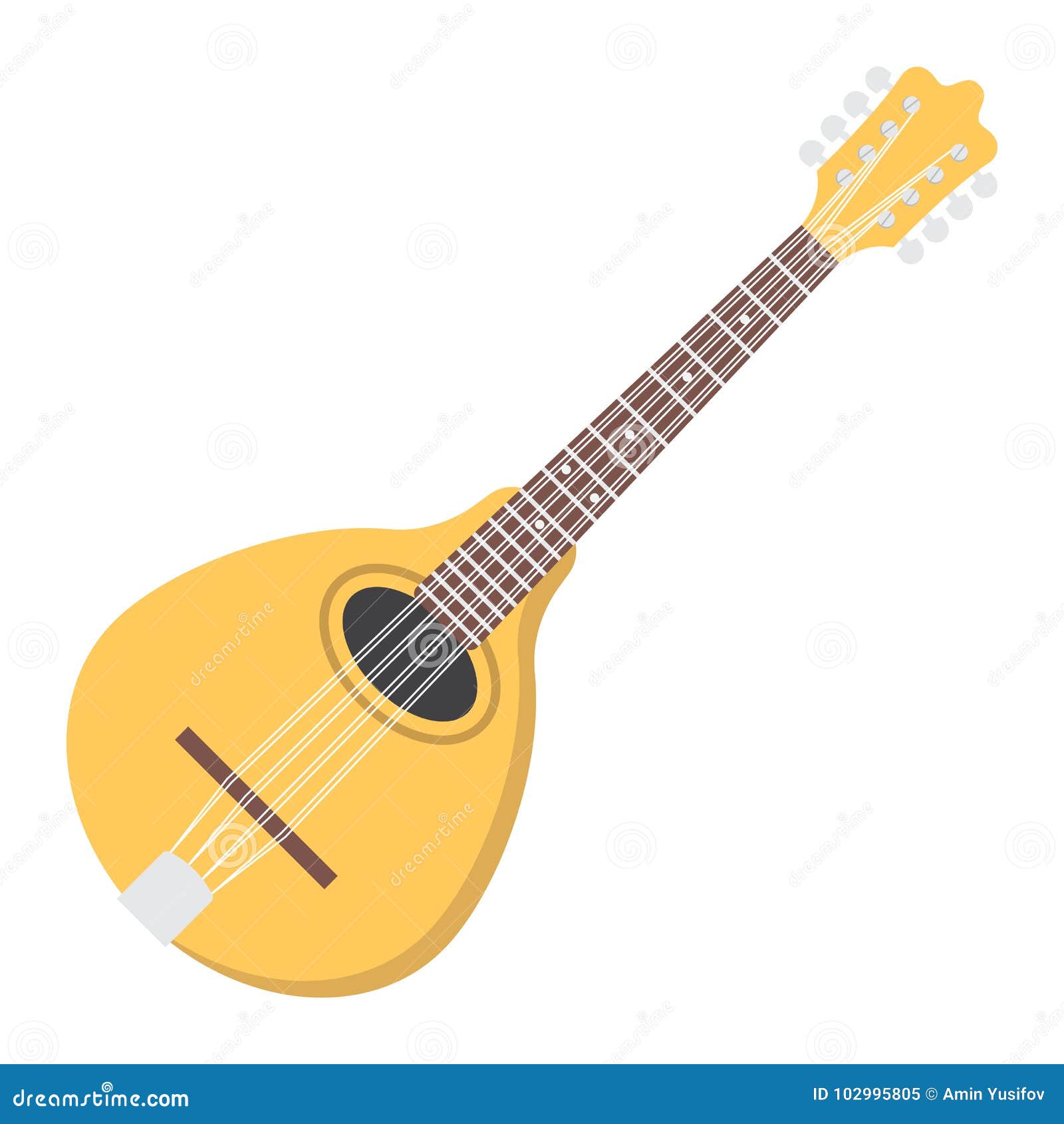 Mandolin Flat Icon, Music and Instrument Stock Vector - Illustration of ...