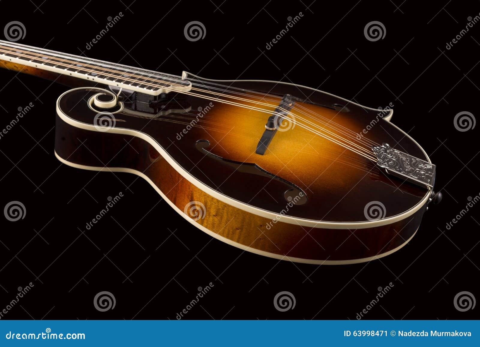 Mandolin isolated on black stock image. Image of black - 63998471