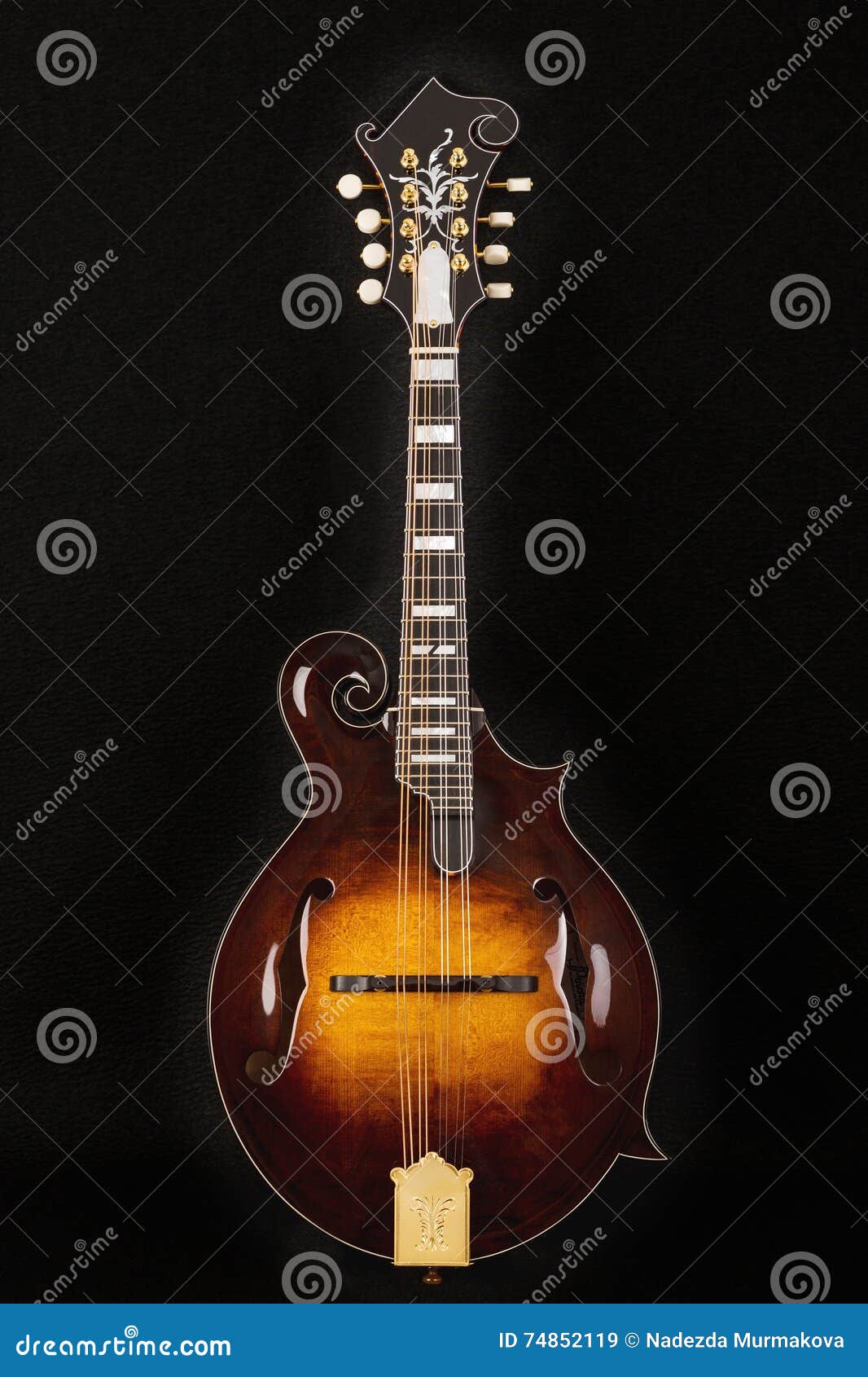 Mandolin isolated on black stock image. Image of festival - 74852119