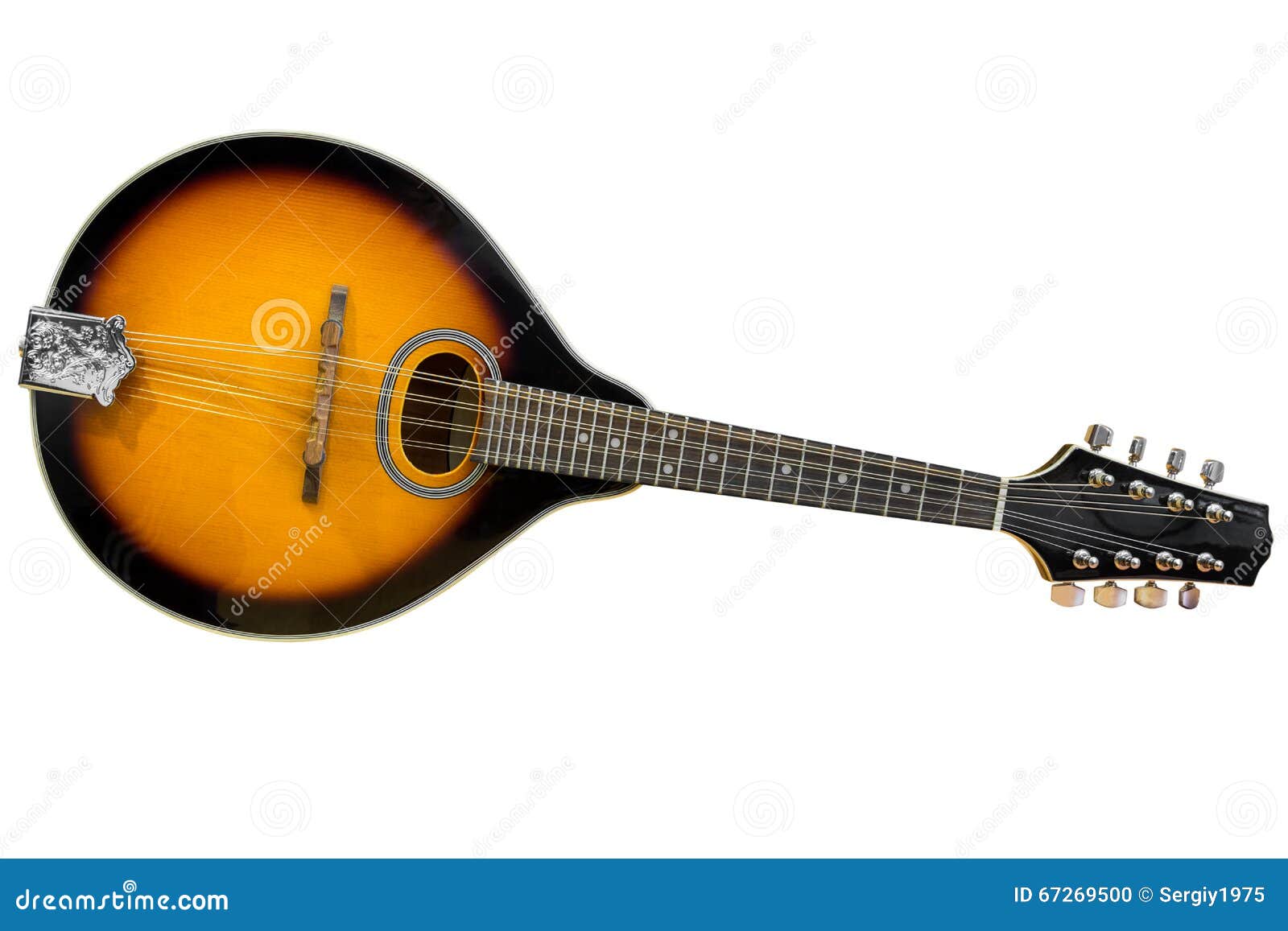 Mandolin Isolated On A White Background. Side View. Baroque String ...