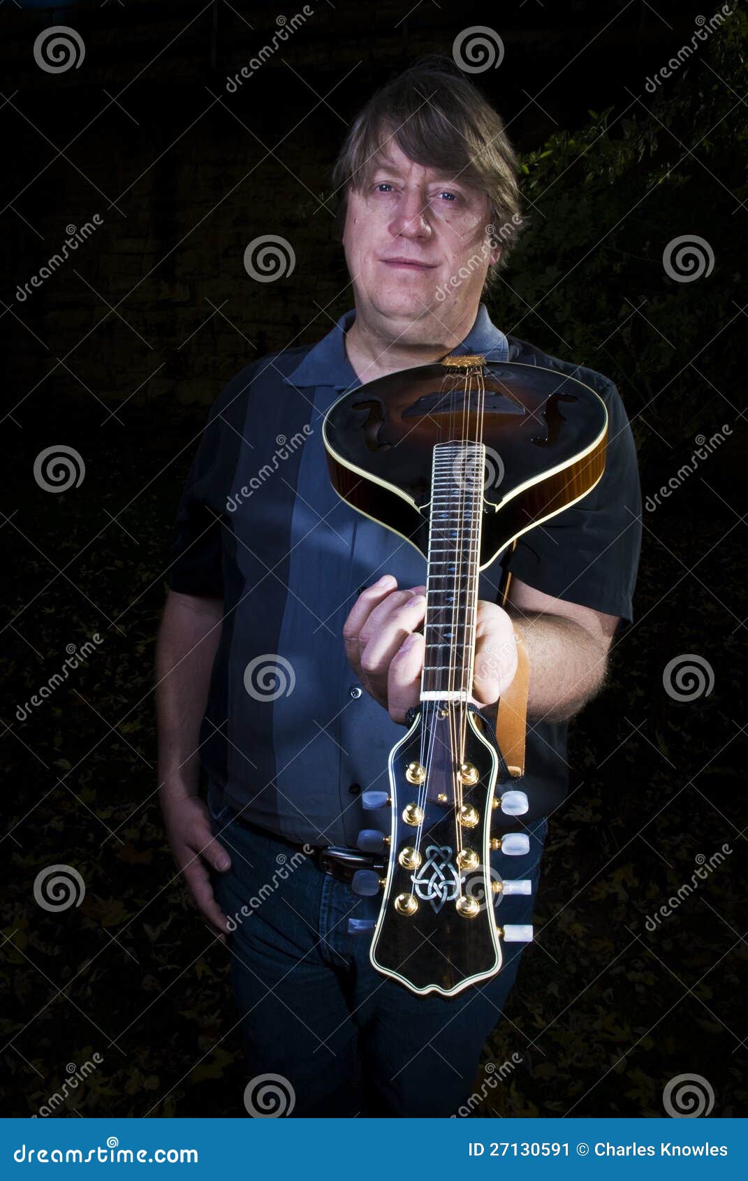 The Old Mandolin Player Black And White Royalty-Free Stock Image ...