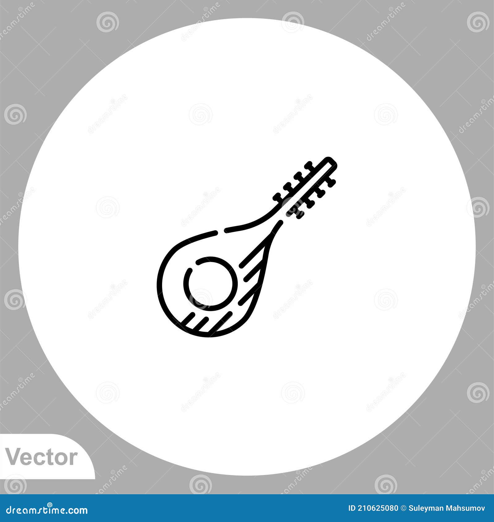 Mandolin Vector Icon Sign Symbol Stock Vector - Illustration of harp ...