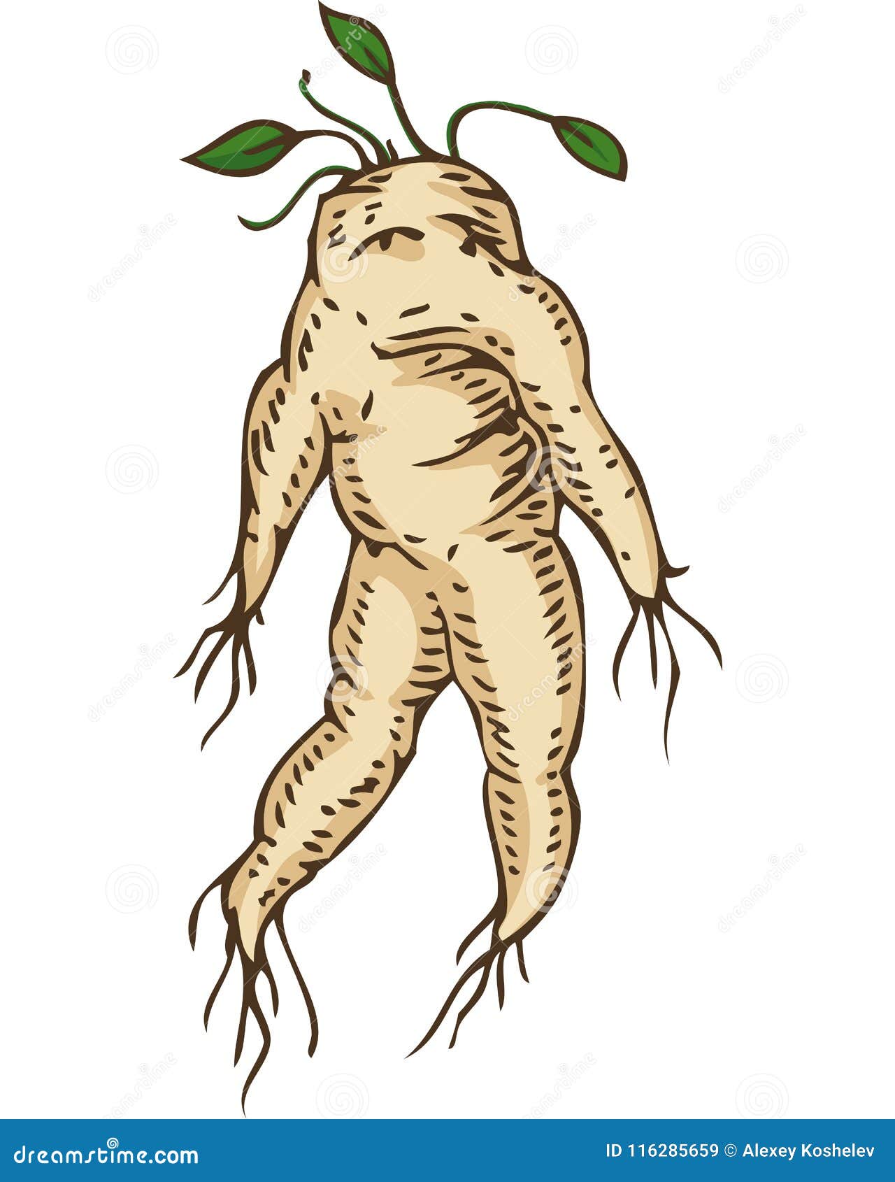 Mandrake Root Sad Emoji. Sorrowful Legendary Mystical Plant In F ...