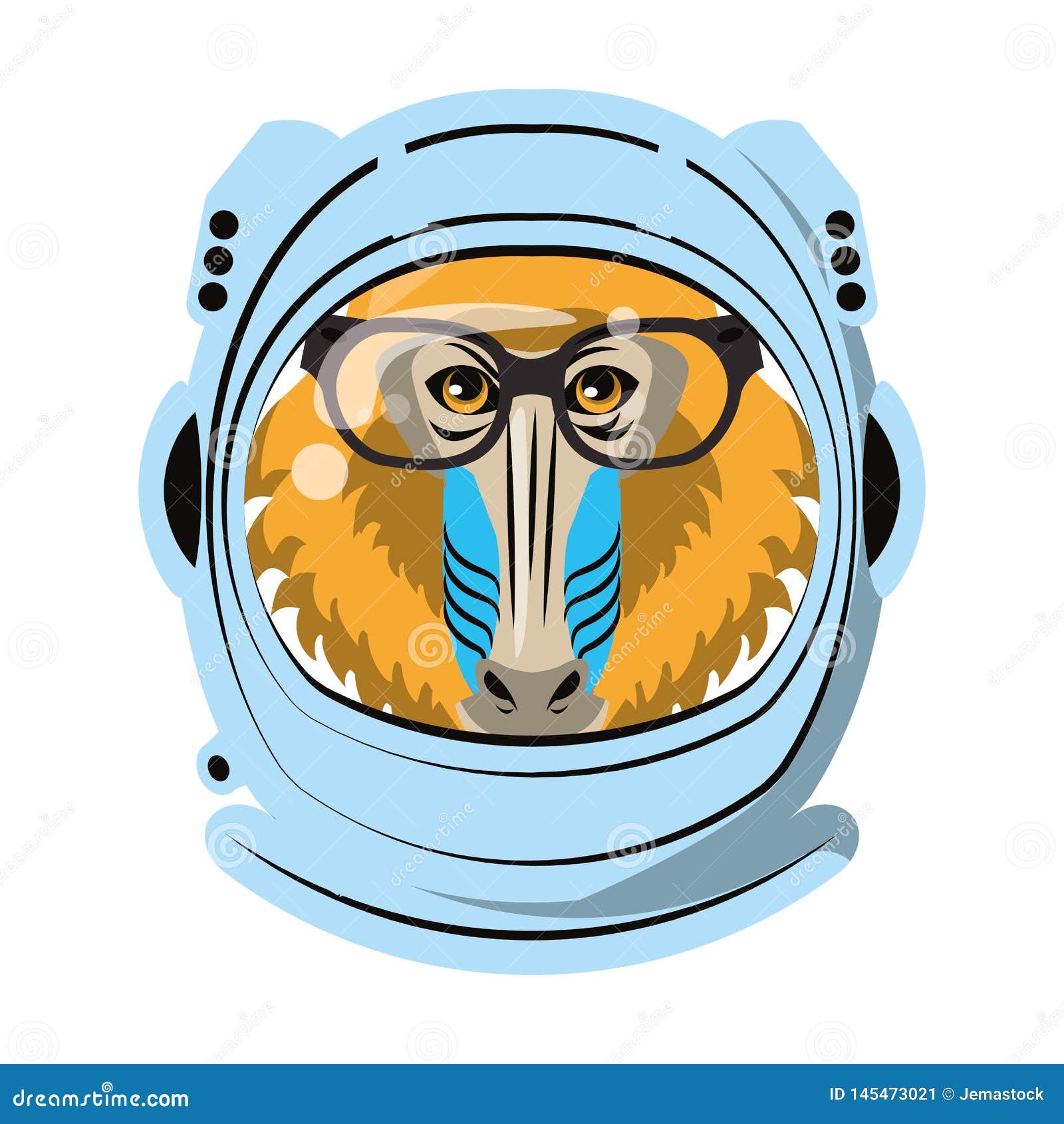 Mandrill face cool sketch stock vector. Illustration of icon - 145473021