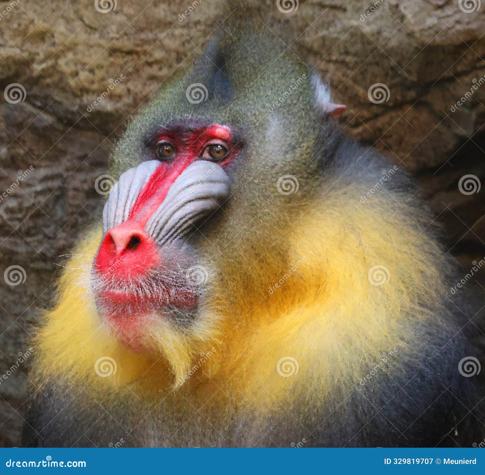 The Mandrill (Mandrillus Sphinx) Stock Image - Image of blue ...