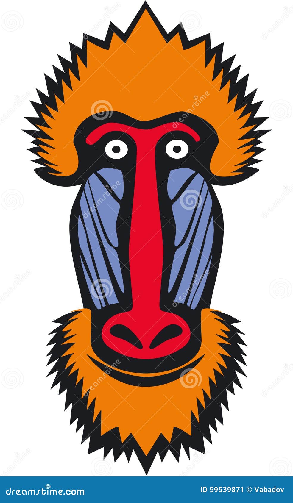 Mandril Monkey Illustration Cartoon Vector | CartoonDealer.com #30862783