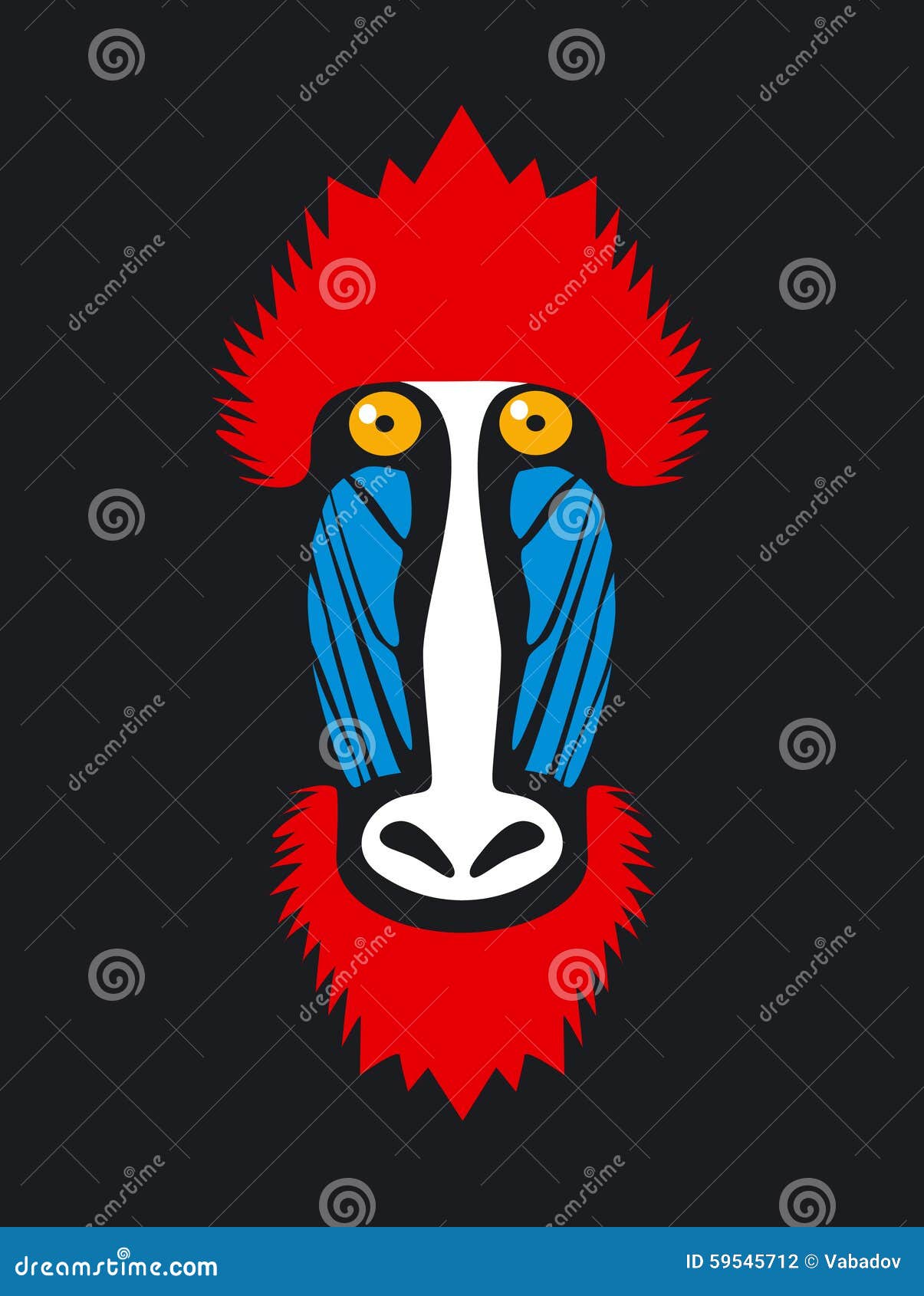 Mandril Monkey Illustration Cartoon Vector | CartoonDealer.com #30862783