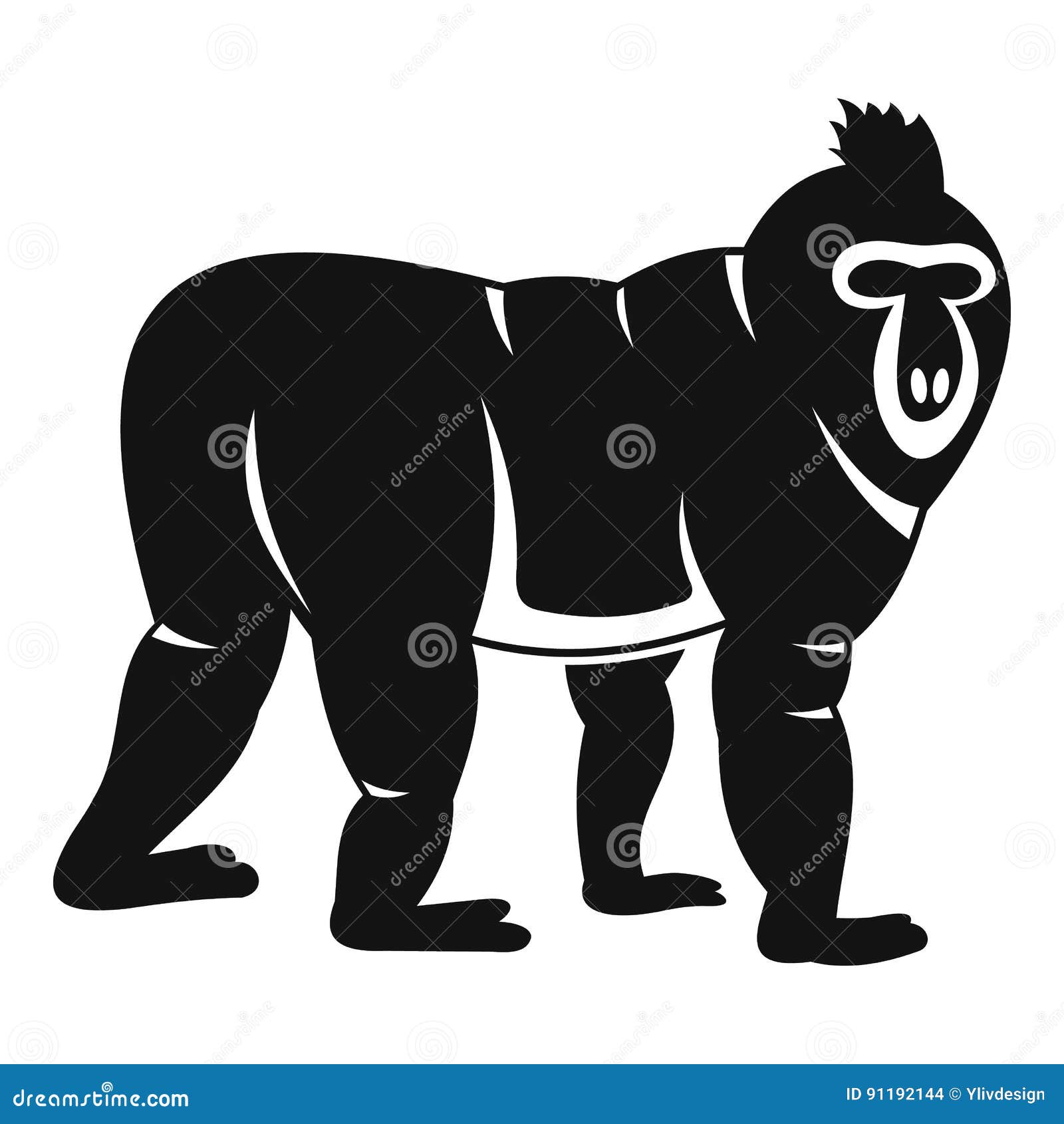 Mandrill Monkey Icon, Simple Style Stock Vector - Illustration of ...