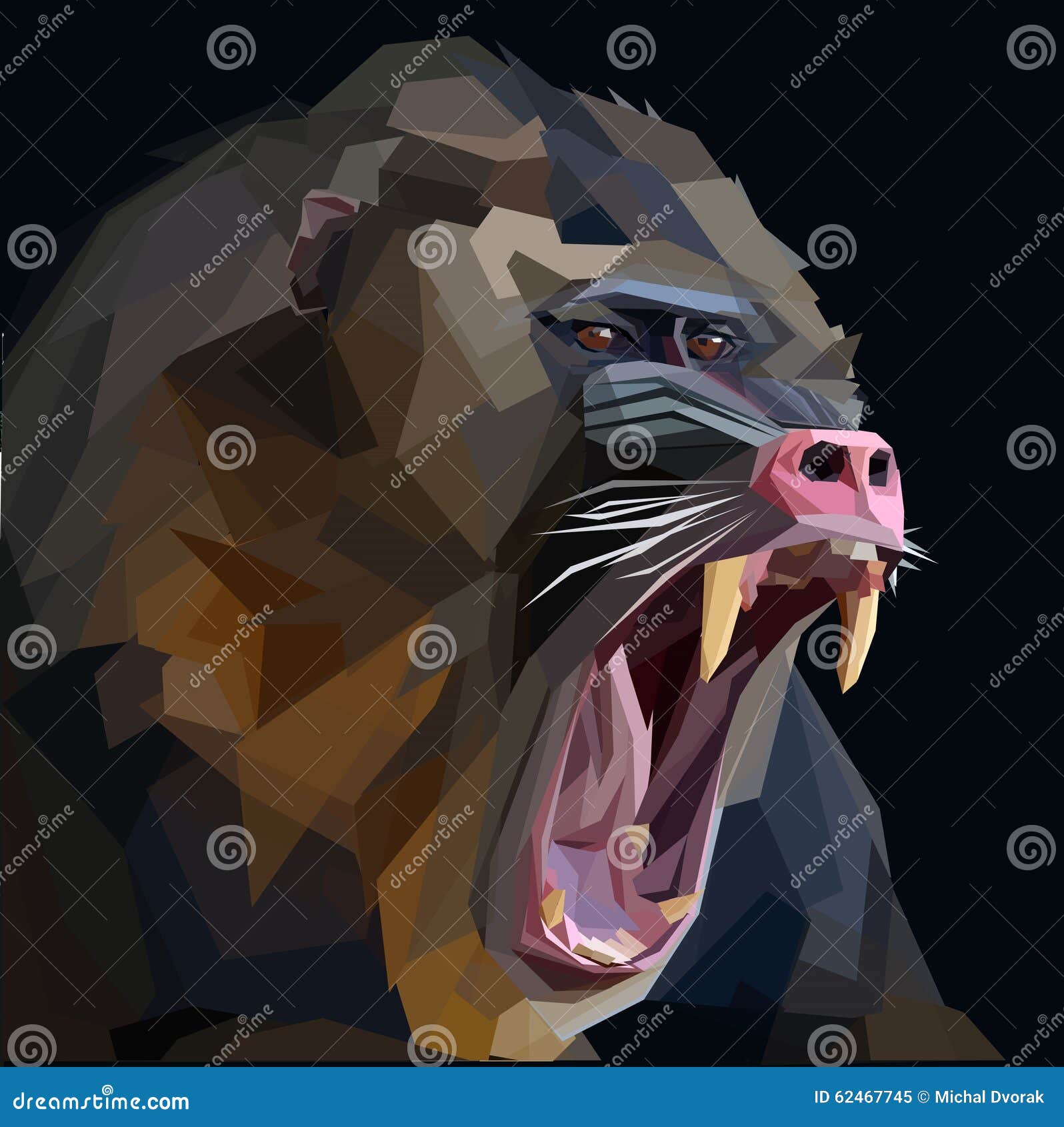 Mandrill stock illustration. Illustration of face, doodle - 62467745