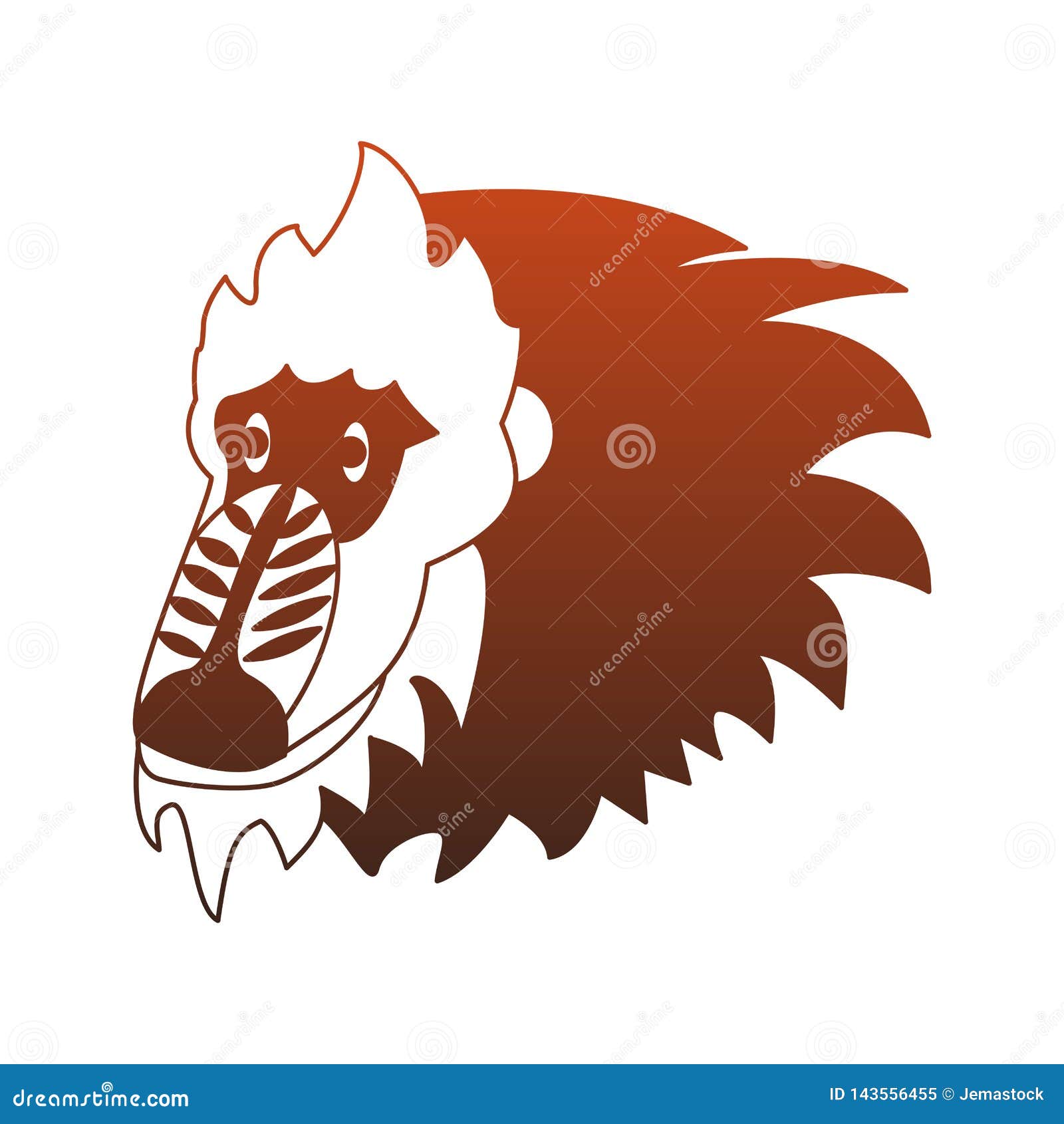 Mandrill Wild Animal Red Lines Stock Vector - Illustration of mammal ...