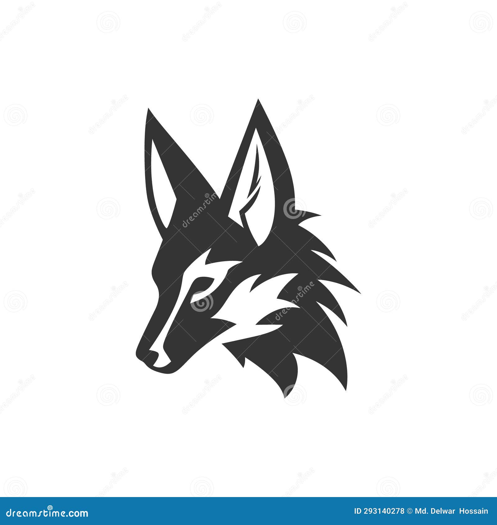 Maned wolf icon stock vector. Illustration of symbol - 293140278