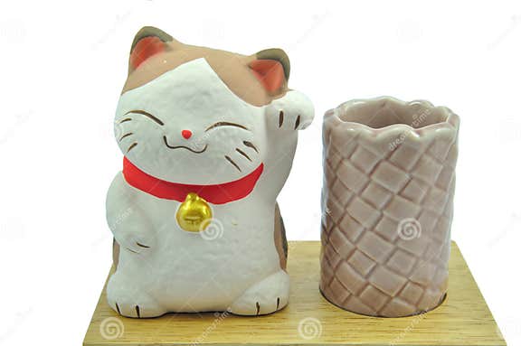 Maneki Neko cat stock photo. Image of single, culture - 27741840