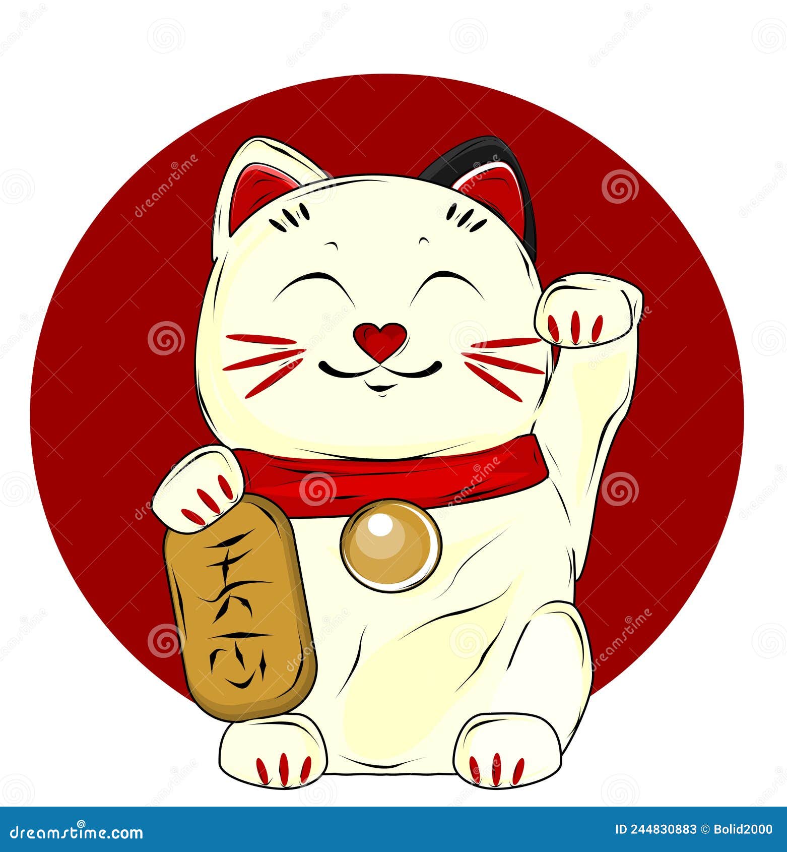 Maneki-neko cartoon stock illustration. Illustration of cartoon - 244830883