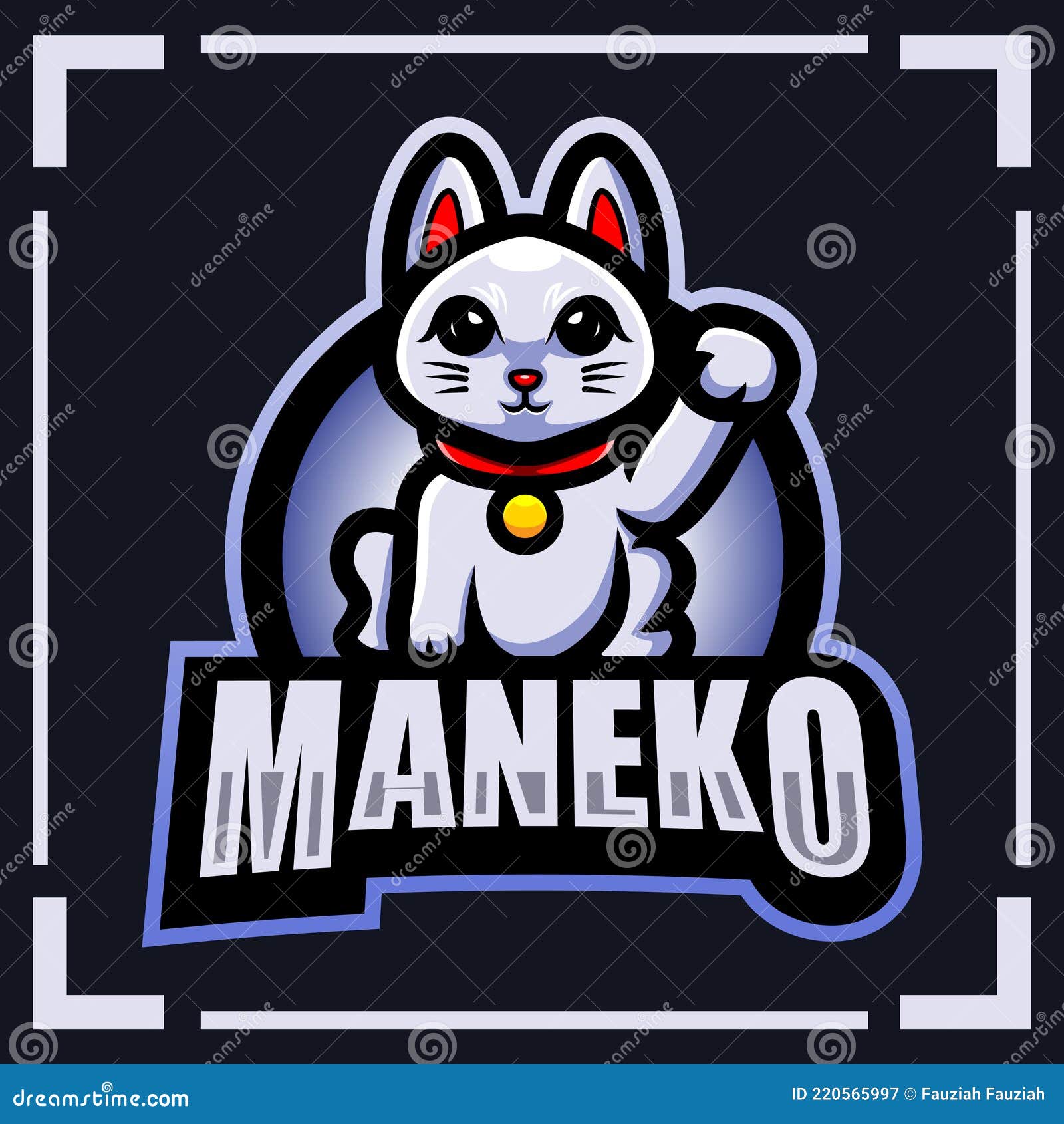 Maneki Neko Esport Logo Mascot Design Stock Vector - Illustration of ...