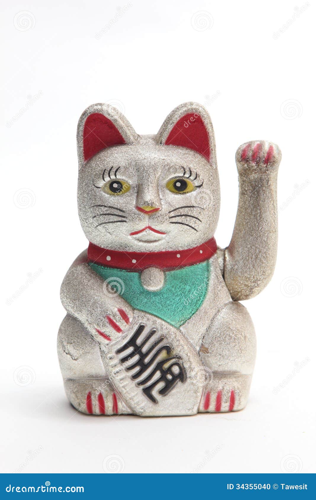 Maneki Neko Beckoning Cat A Common Japanese Figurine Royalty-Free Stock ...