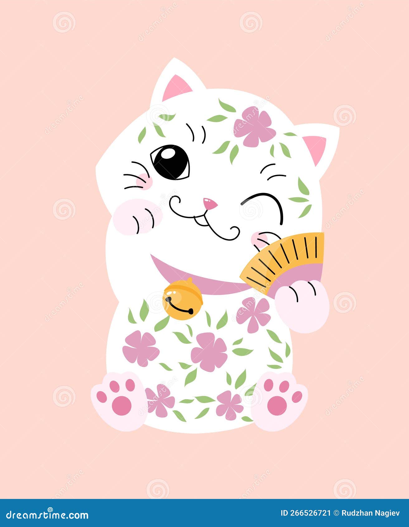 Maneki neko style stock vector. Illustration of cartoon - 266526721