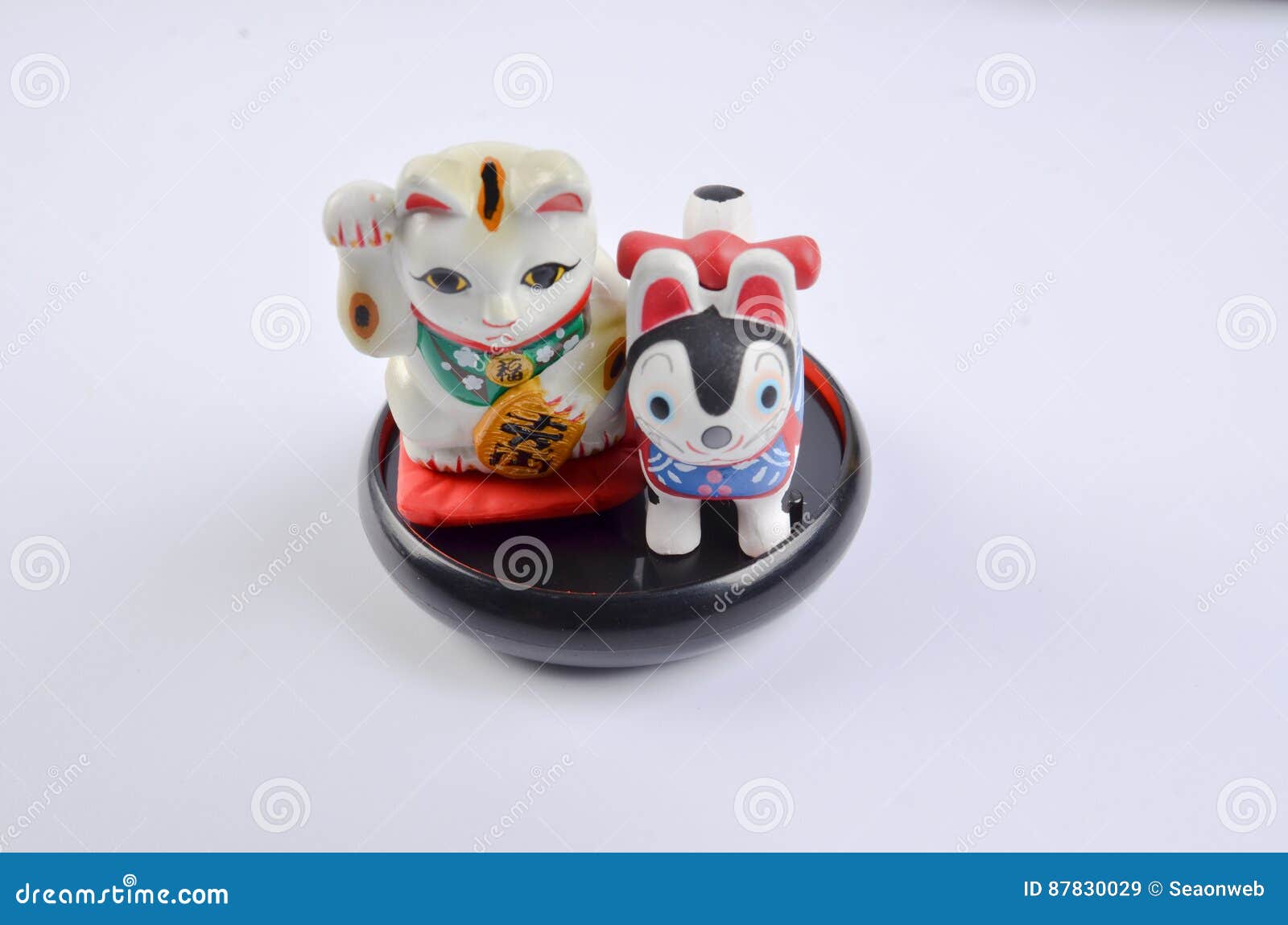 The Manekineko and Inuhariko Isolated Stock Image - Image of doll ...