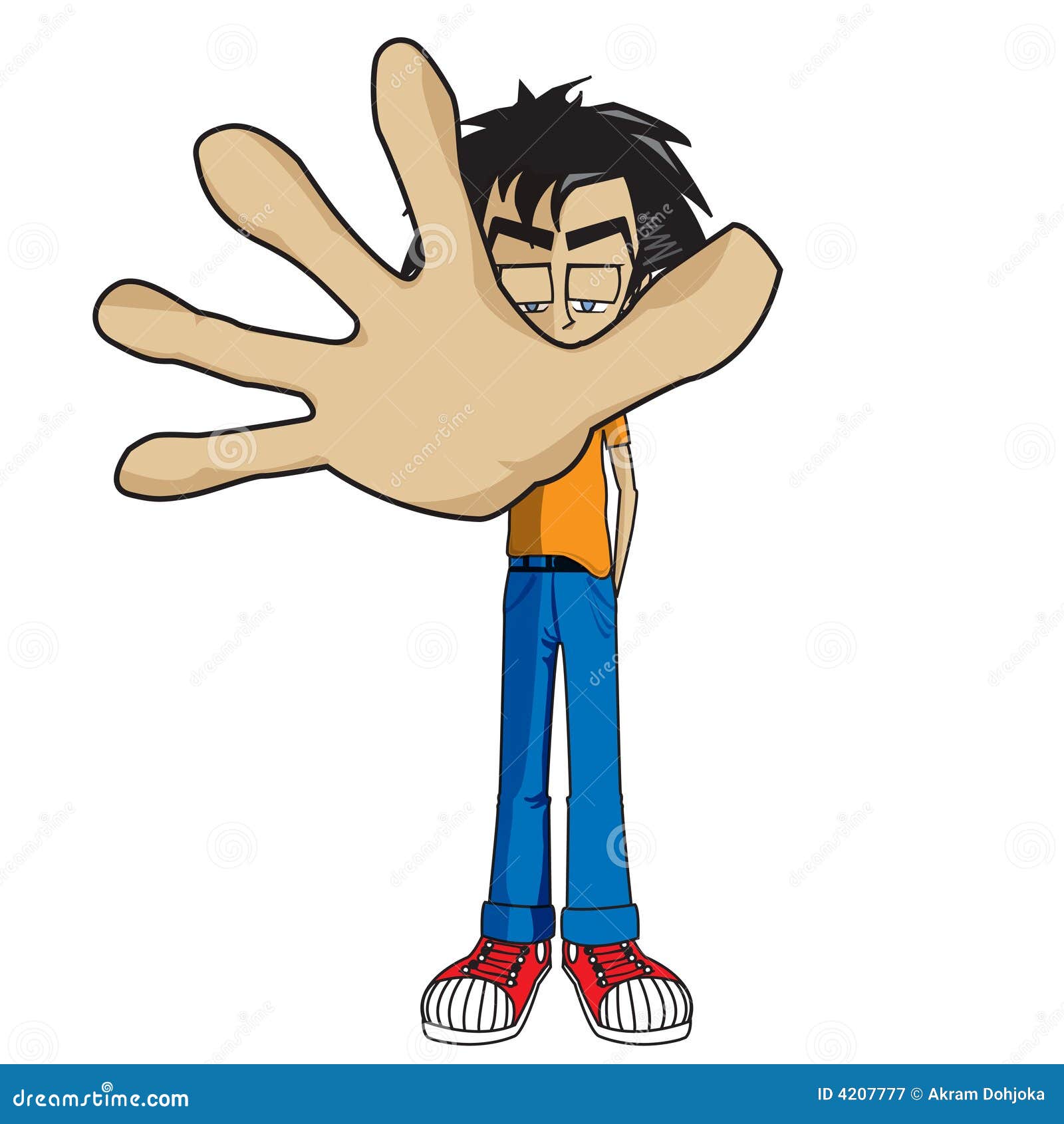 Manga boy 1 stock vector. Illustration of converse, stop - 4207777